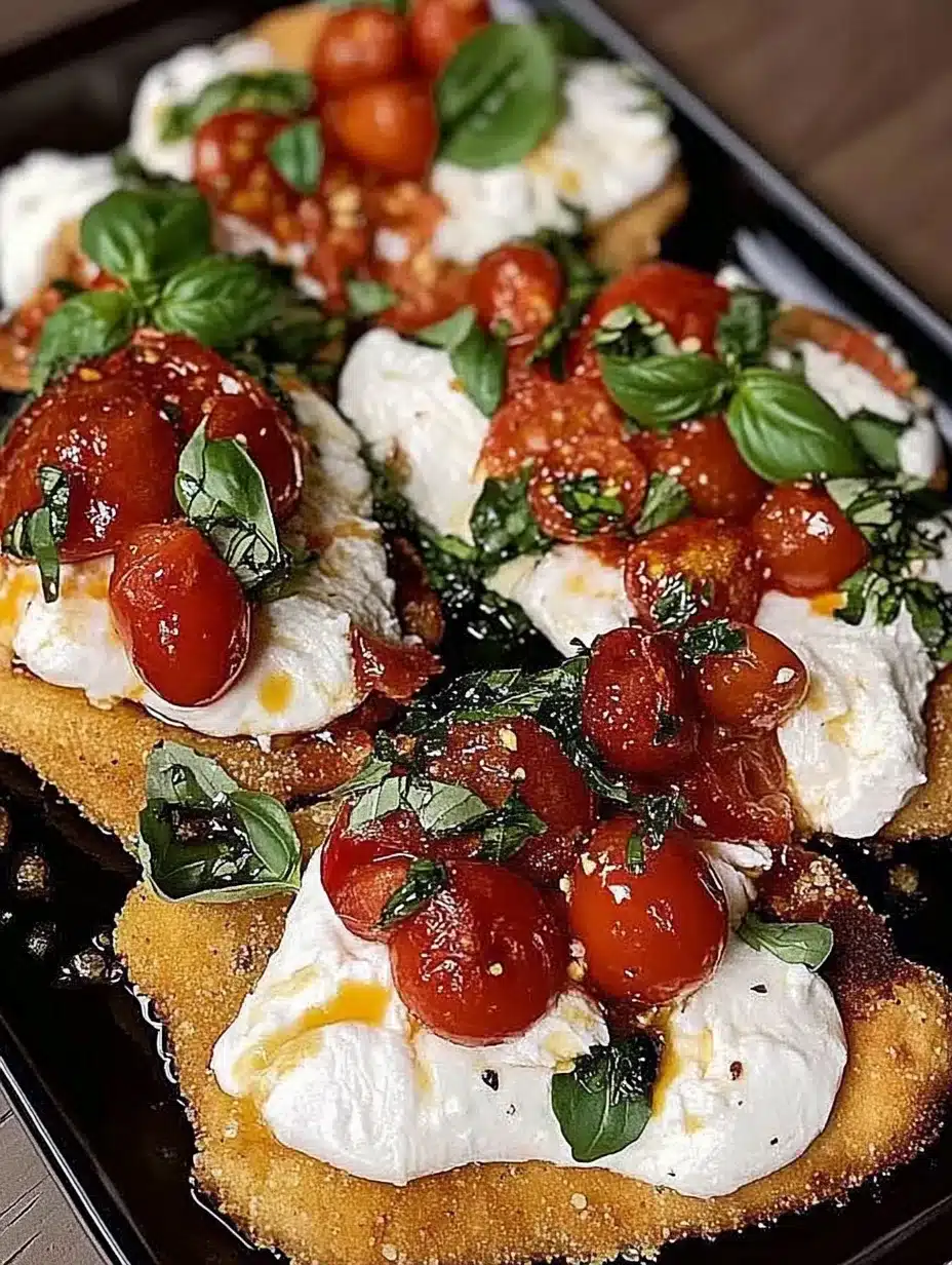 Italian Basil Chicken Cutlets with Tomato and Burrata Topping: An ...